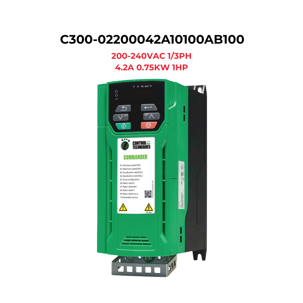 C300-02200042A10100AB100 Commander INVERTER 1/3PH 200-240VAC 4.2A 0 ...