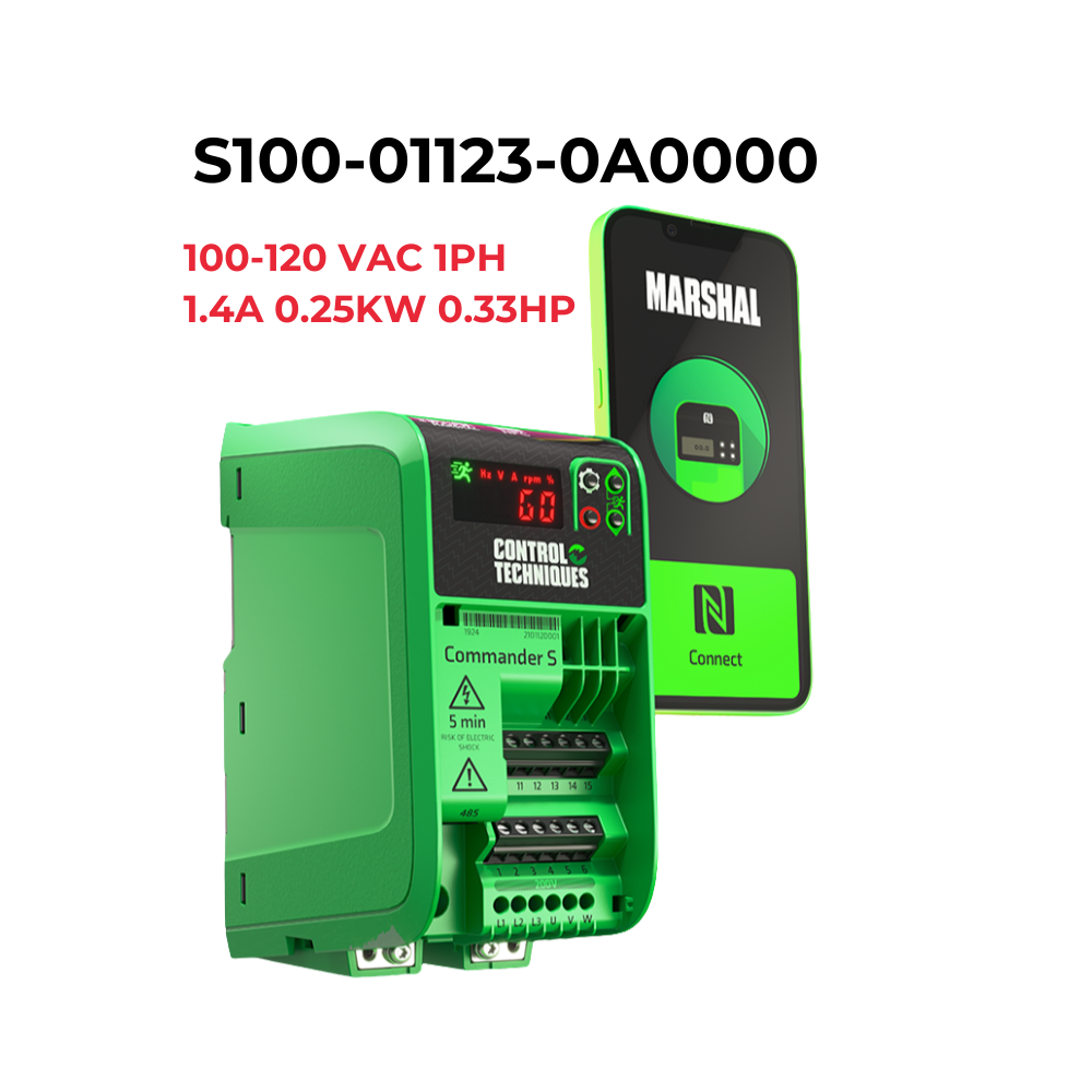S100-01123-0A0000 Commander 1PH 100-120 VAC 1.4A 0.25KW 0.33HP - Nidec ...